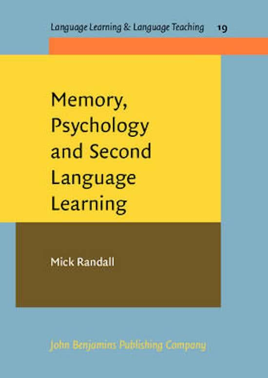 کتاب مموری سایکولوژی اند سکند لنگوییج لرنینگ Memory, Psychology and Second Language Learning ...