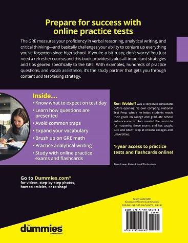 خرید کتاب GRE For Dummies with Online Practice Tests 9th Edition قیمت ...